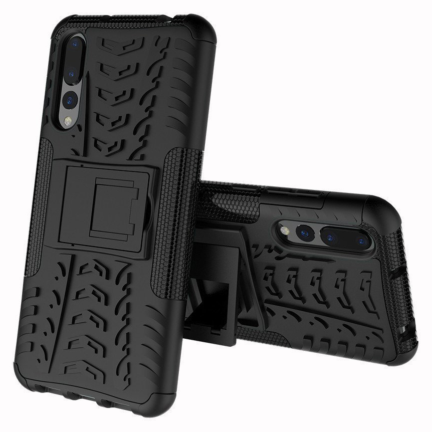 Dual Layer Rugged Tough Case for Huawei P20 Pro (Black)
